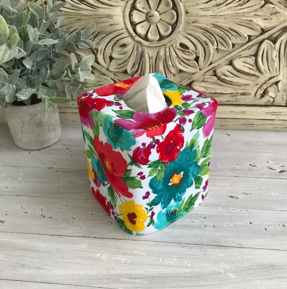 Breezy Blossom Floral Reversible Tissue Box Cover - Etsy