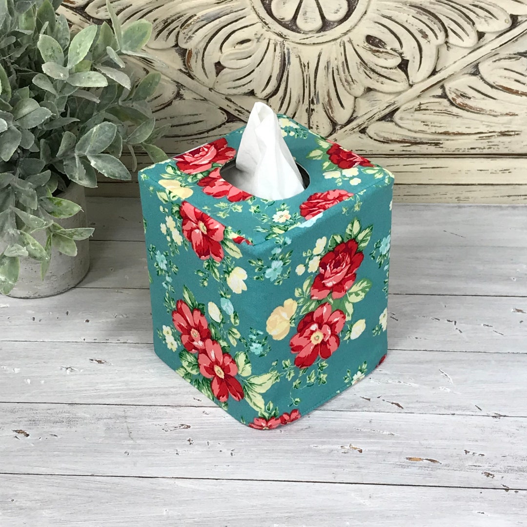 Vintage Floral Reversible Tissue Box Cover - Etsy