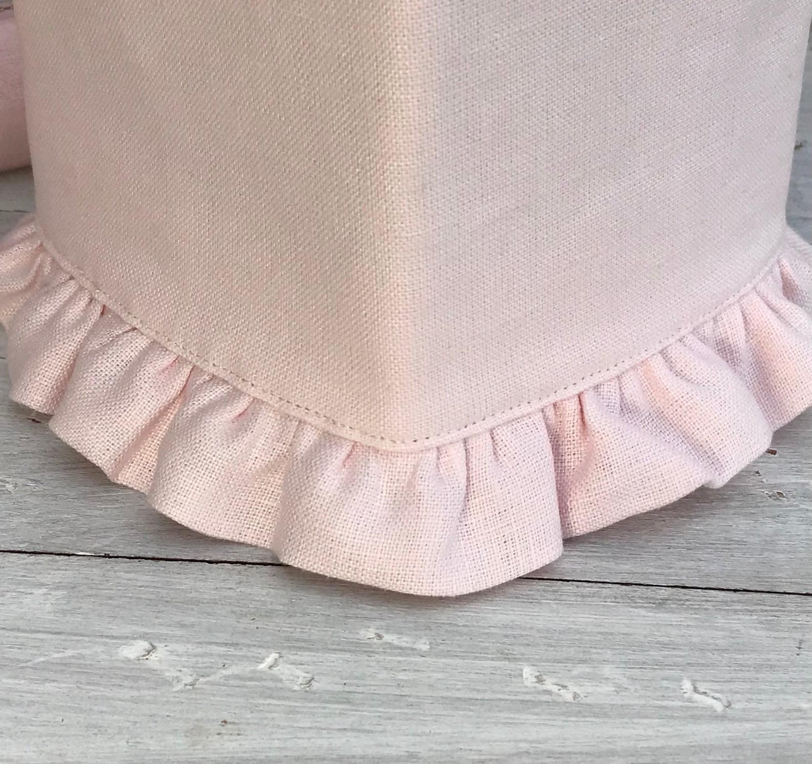 Pink Linen Ruffle Tissue Box Cover - Etsy