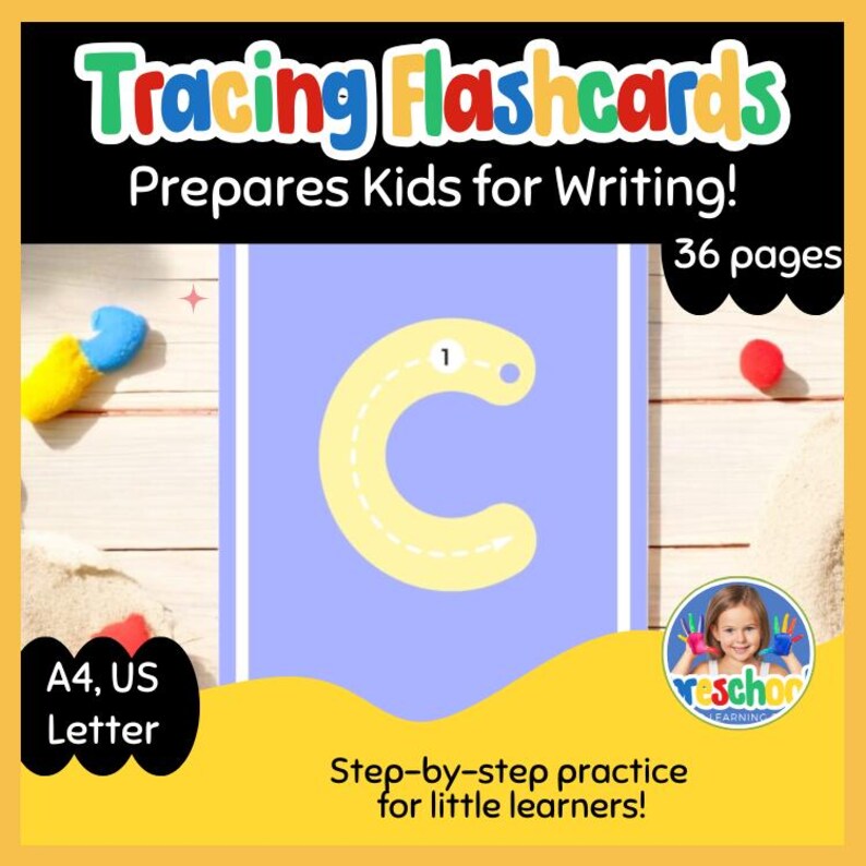 Alphabet & Number Tracing Flashcards: Preschool Learning Bundle ...