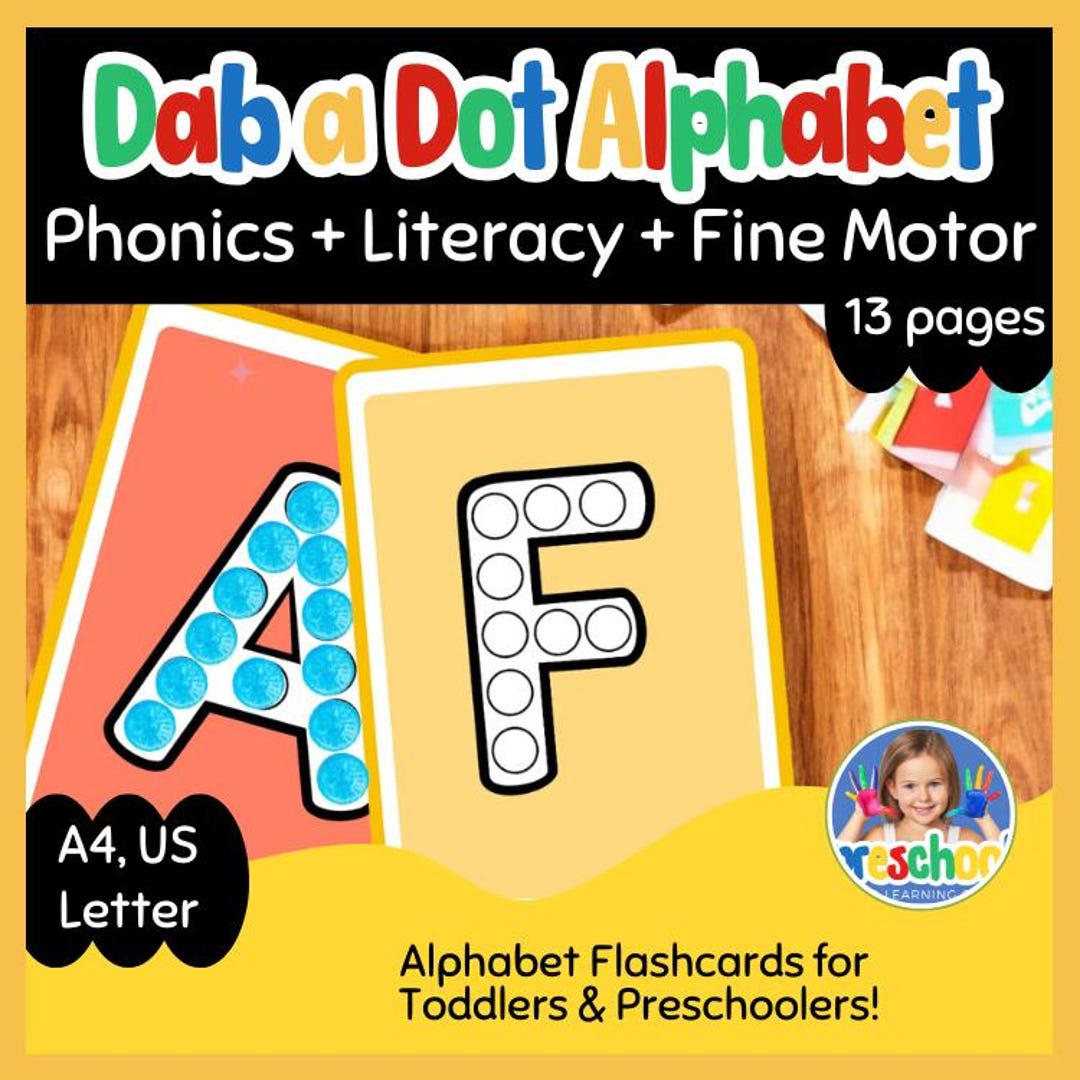 Dab a Dot Alphabet Flashcards, ABC Toddler Busy Book, Preschool ...