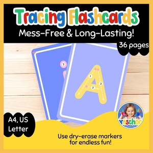 Alphabet & Number Tracing Flashcards: Preschool Learning Bundle ...