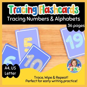 Alphabet & Number Tracing Flashcards: Preschool Learning Bundle ...
