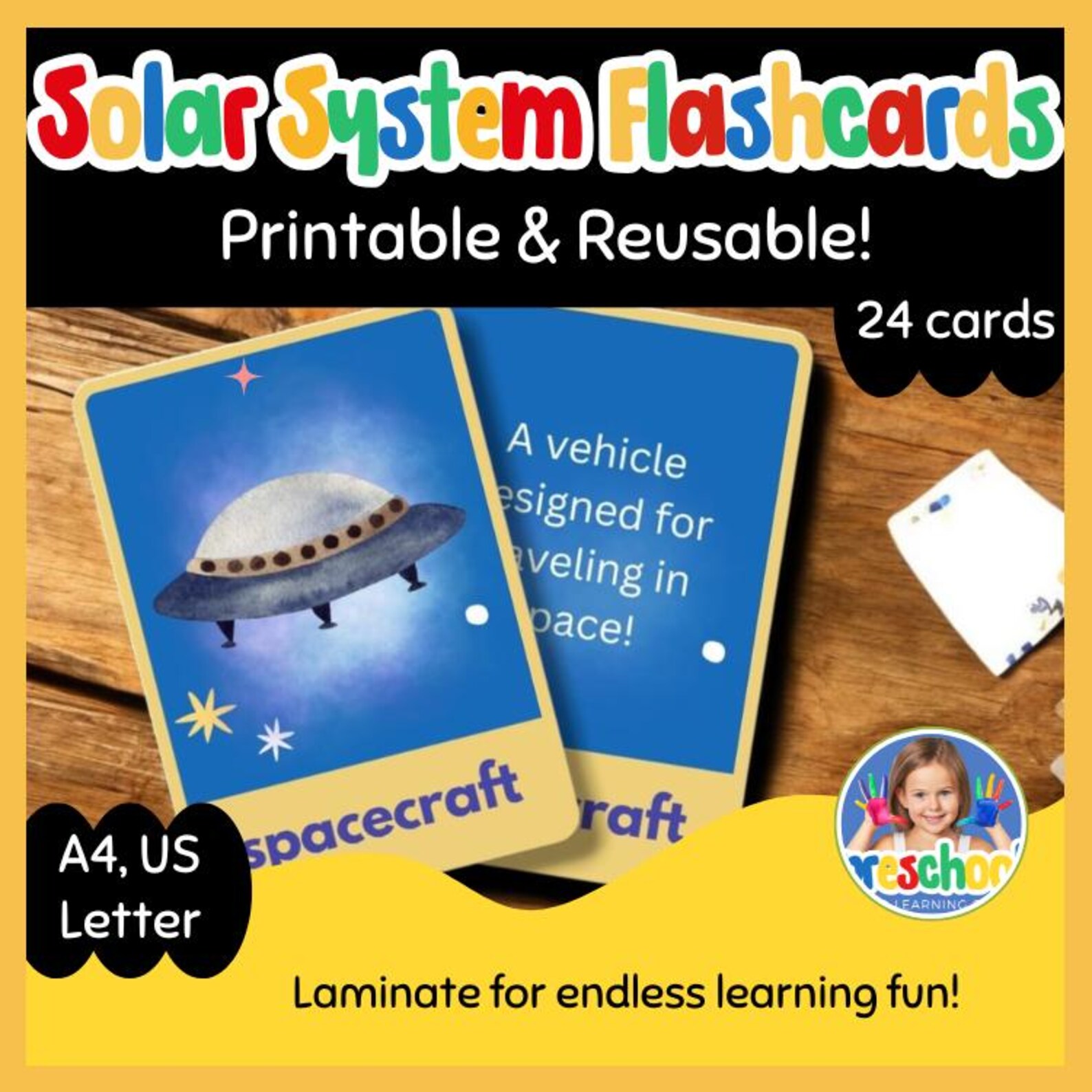 Solar System Flashcards for Kids, Outer Space Toddler Busy Book ...