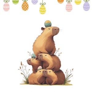 Easter Card Printable | Adorable Easter Capybara Card – Cute Spring ...