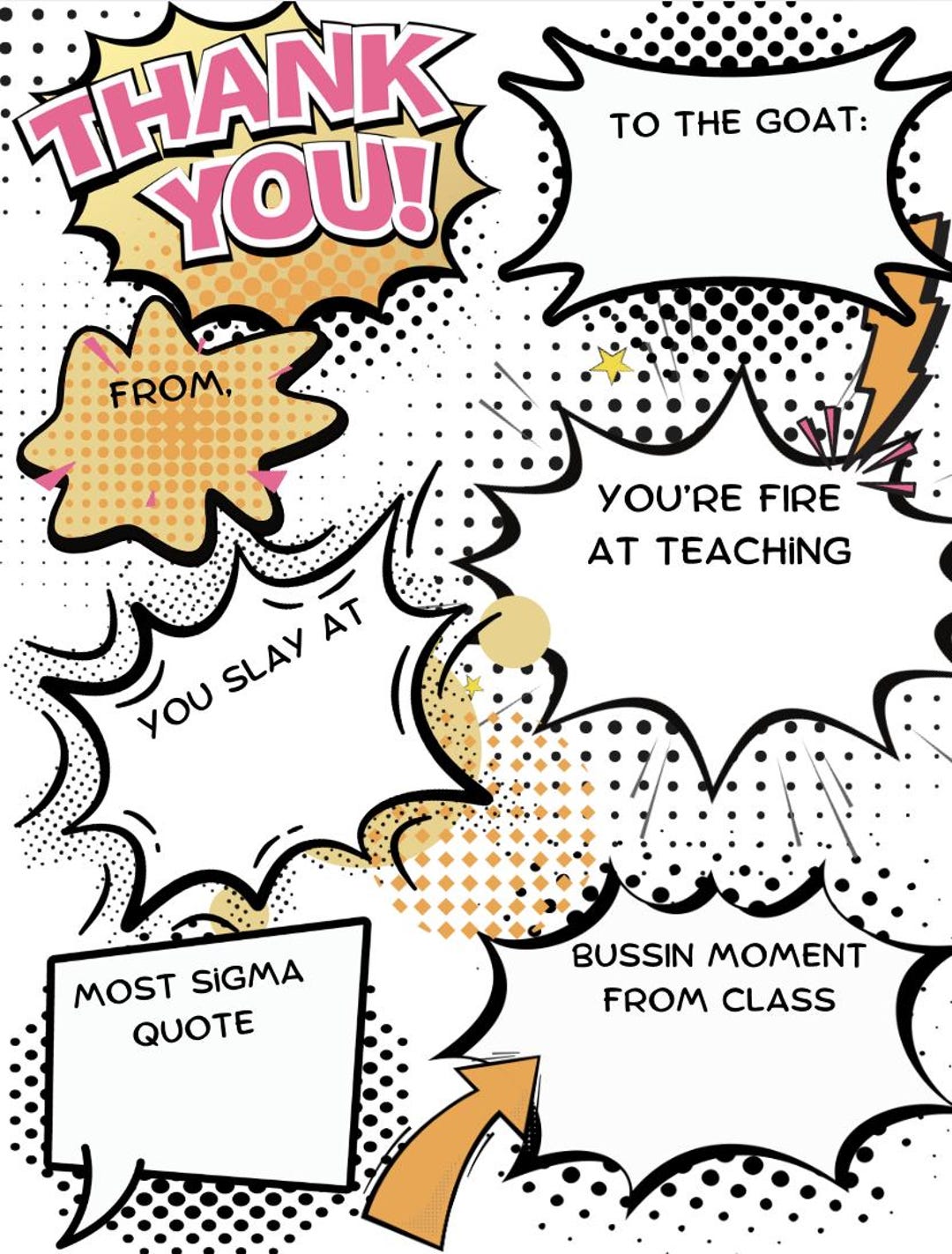 Funny Teacher Appreciation Printable – Gen Alpha Slang Fill-in Sheet ...