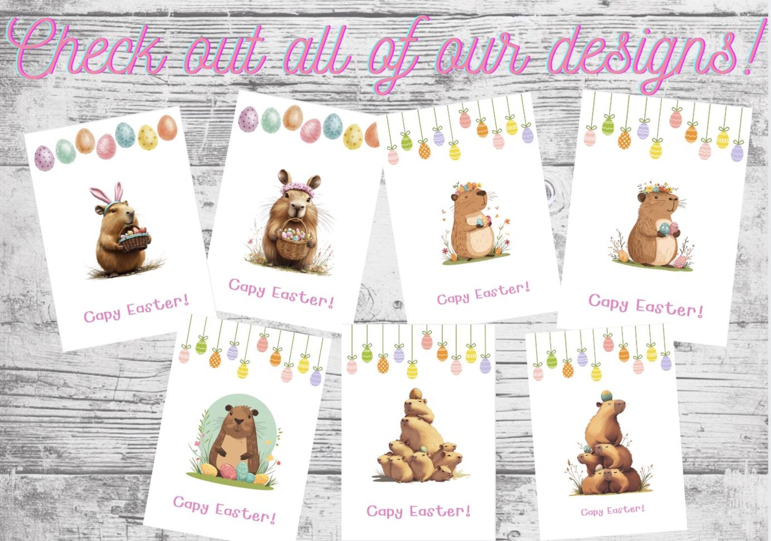 Adorable Easter Capybara Card – Cute Spring Greeting for Animal Lovers ...