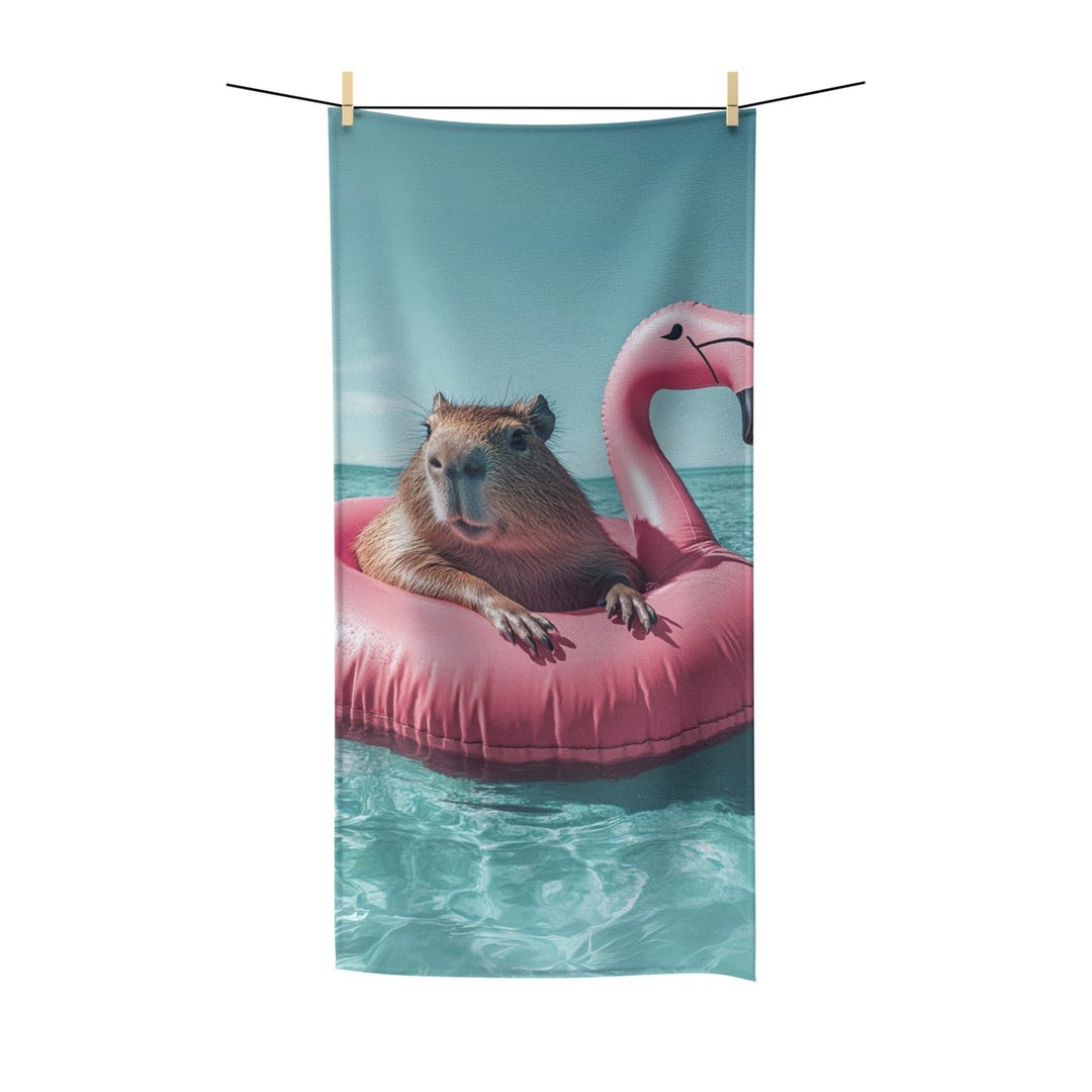 Capybara Float Capybara Beach Towel | Summer Vibes, Pool Days, Hot Tub ...