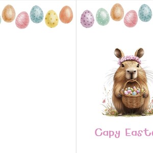 Adorable Easter Capybara Card – Cute Spring Greeting for Animal Lovers ...