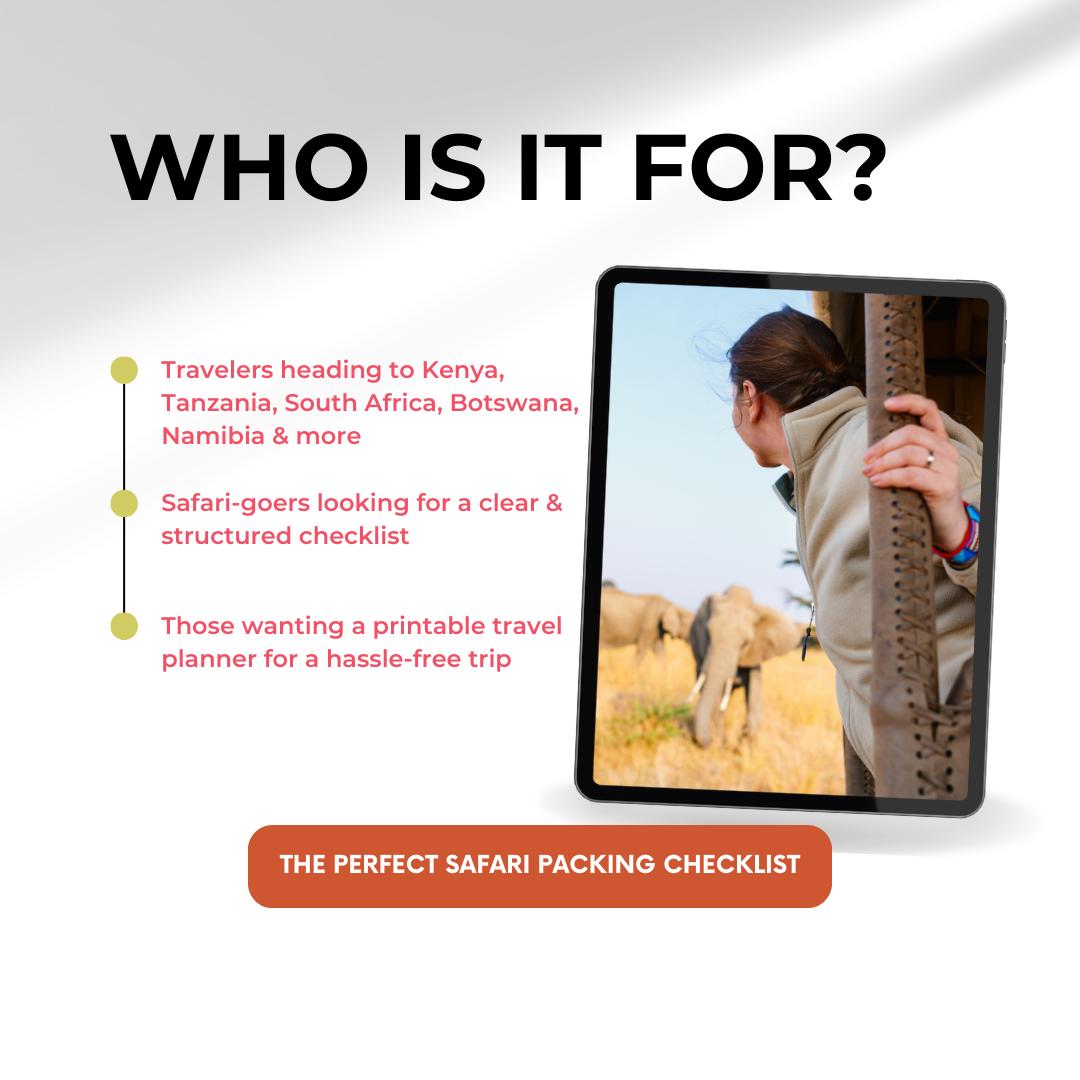 Printable Safari Packing Checklist | Digital Travel Checklist | What to ...