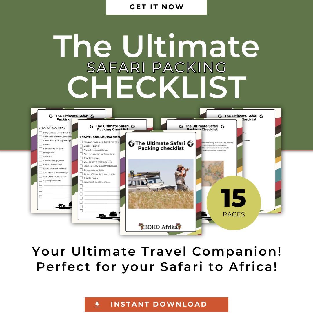 Printable Safari Packing Checklist | Digital Travel Checklist | What to ...