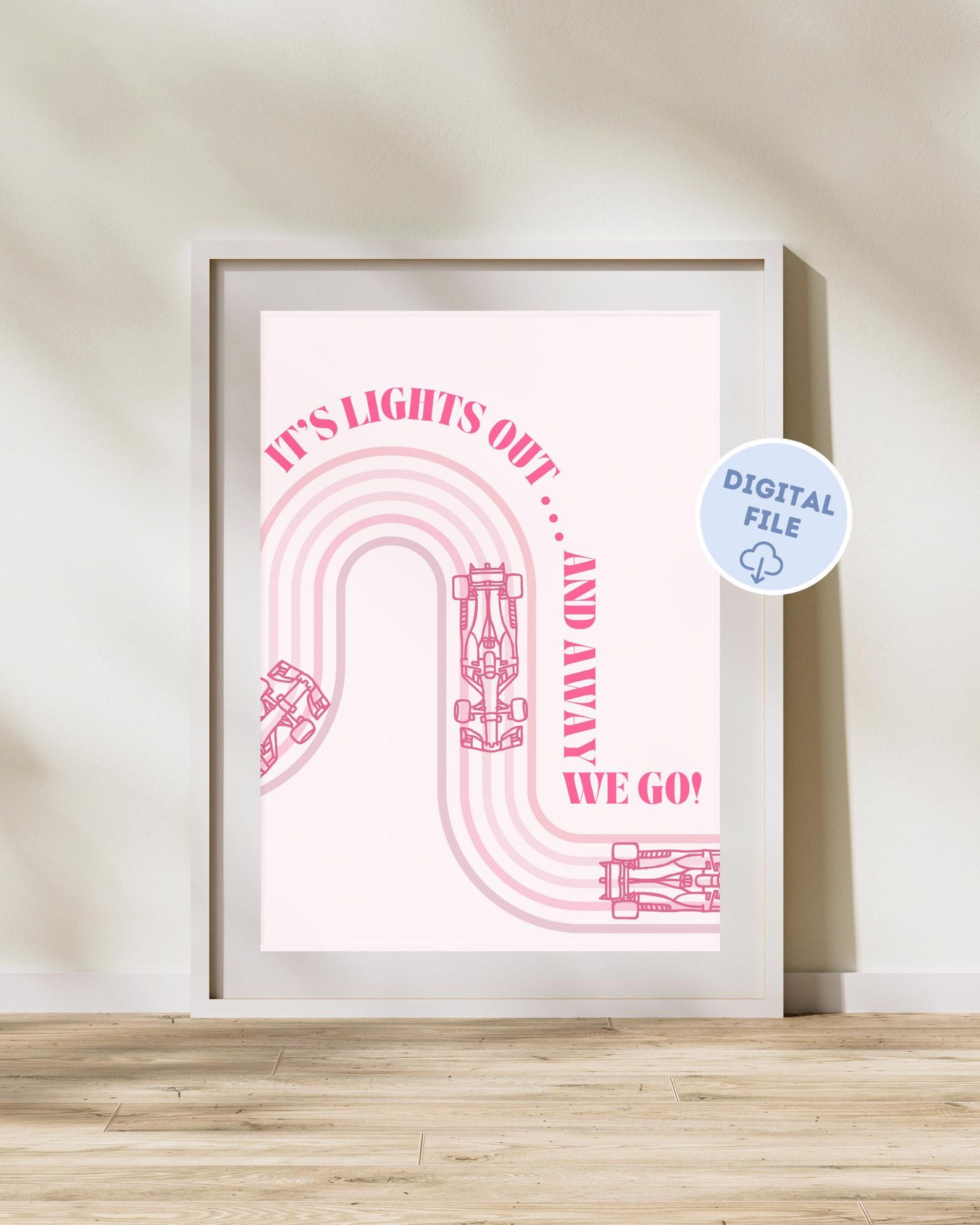 Lights Out F1 Pink Digital Poster | Formula 1 F1 Printable Digital ...