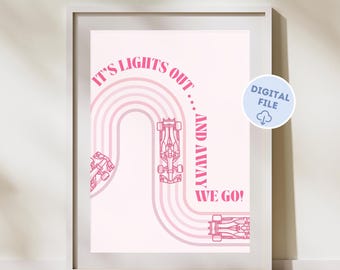 Pink Helmet F1 Hot Digital Poster | Formula 1 F1 Printable Digital ...
