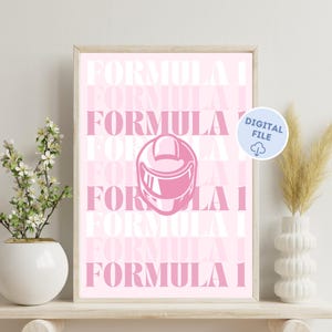 Pink Helmet F1 Hot Digital Poster | Formula 1 F1 Printable Digital ...