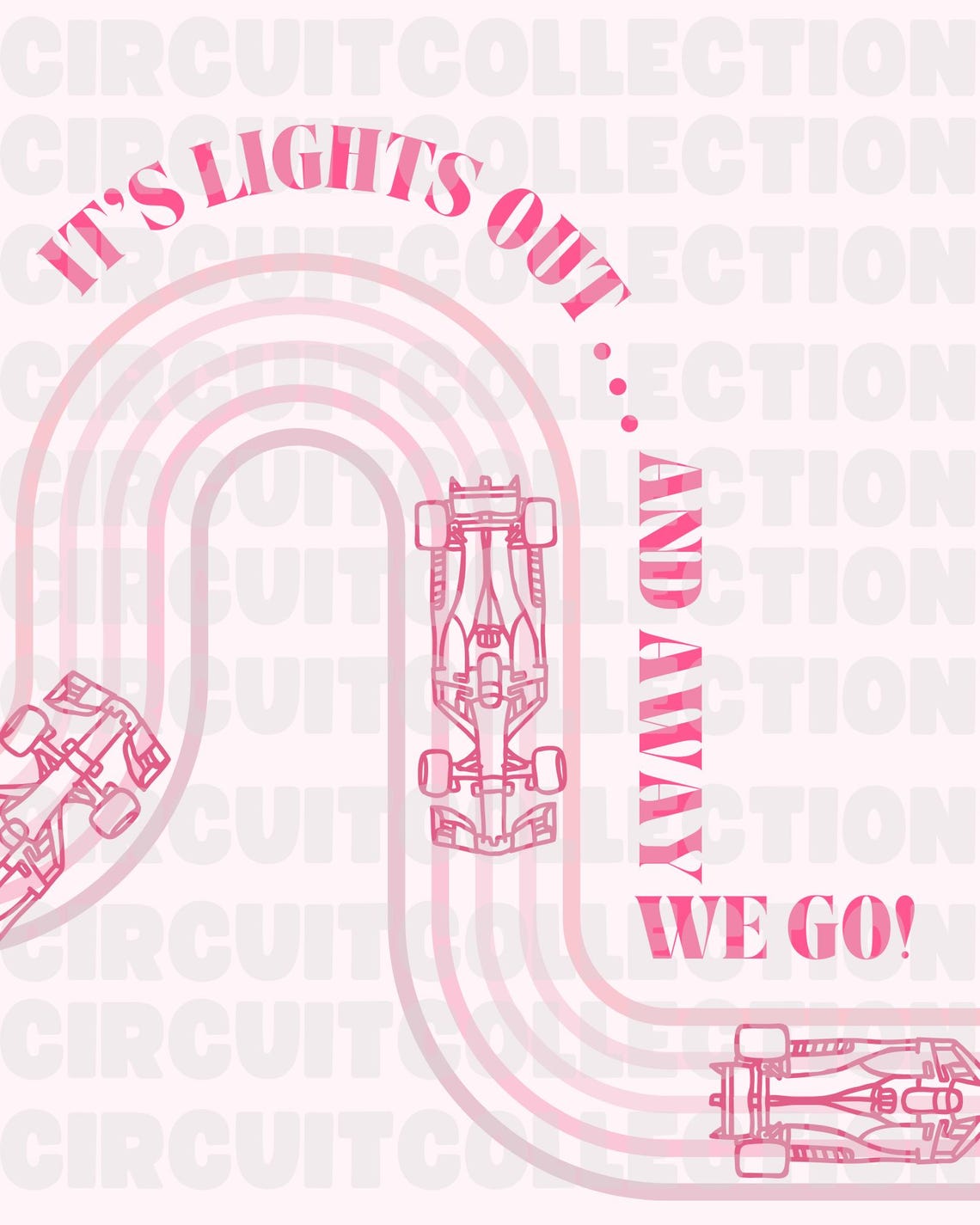 Lights Out F1 Pink Digital Poster | Formula 1 F1 Printable Digital ...