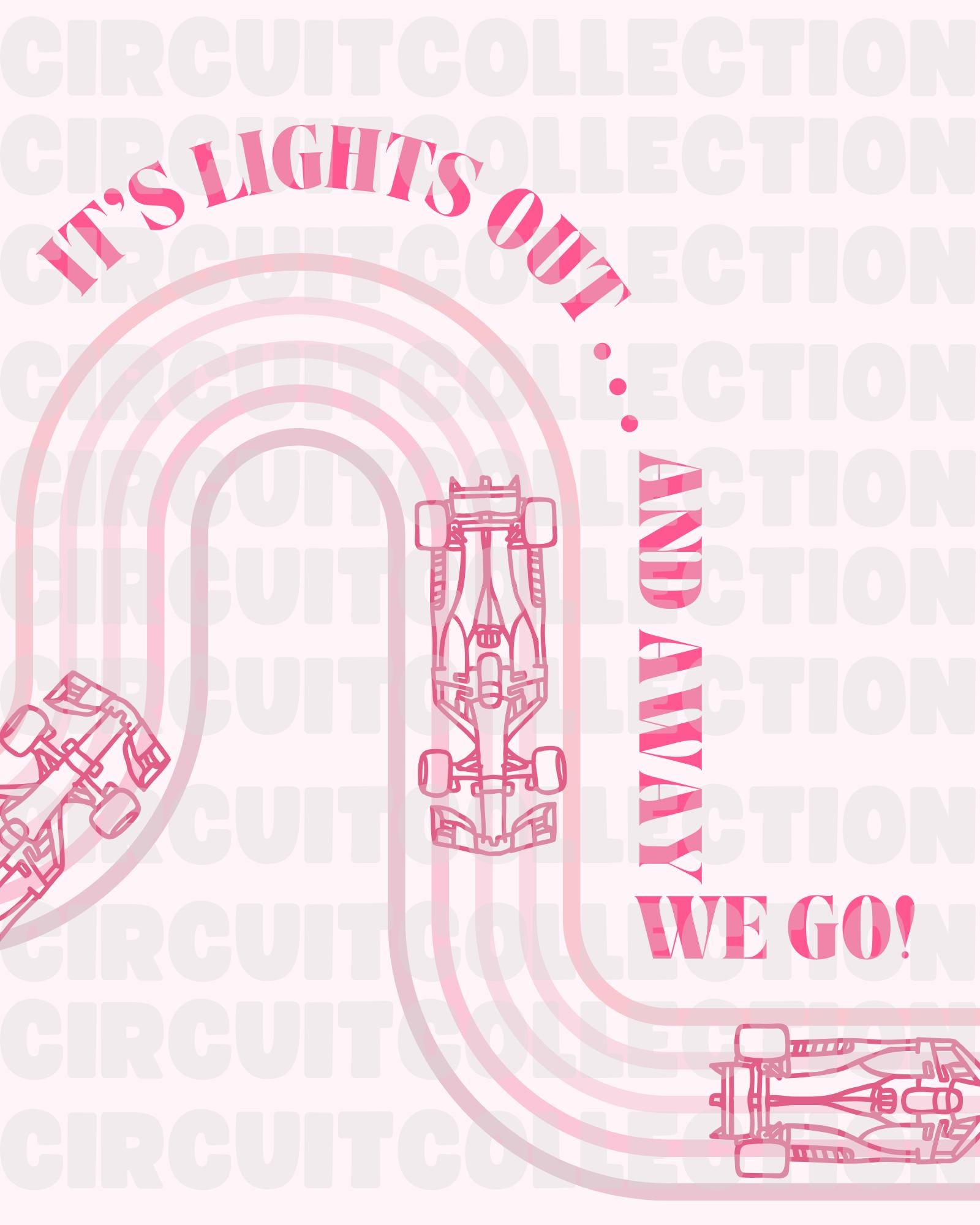 Lights Out F1 Pink Digital Poster | Formula 1 F1 Printable Digital ...
