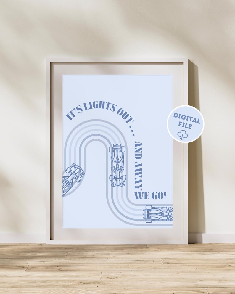 Lights Out F1 Blue Digital Poster | Formula 1 F1 Printable Digital ...