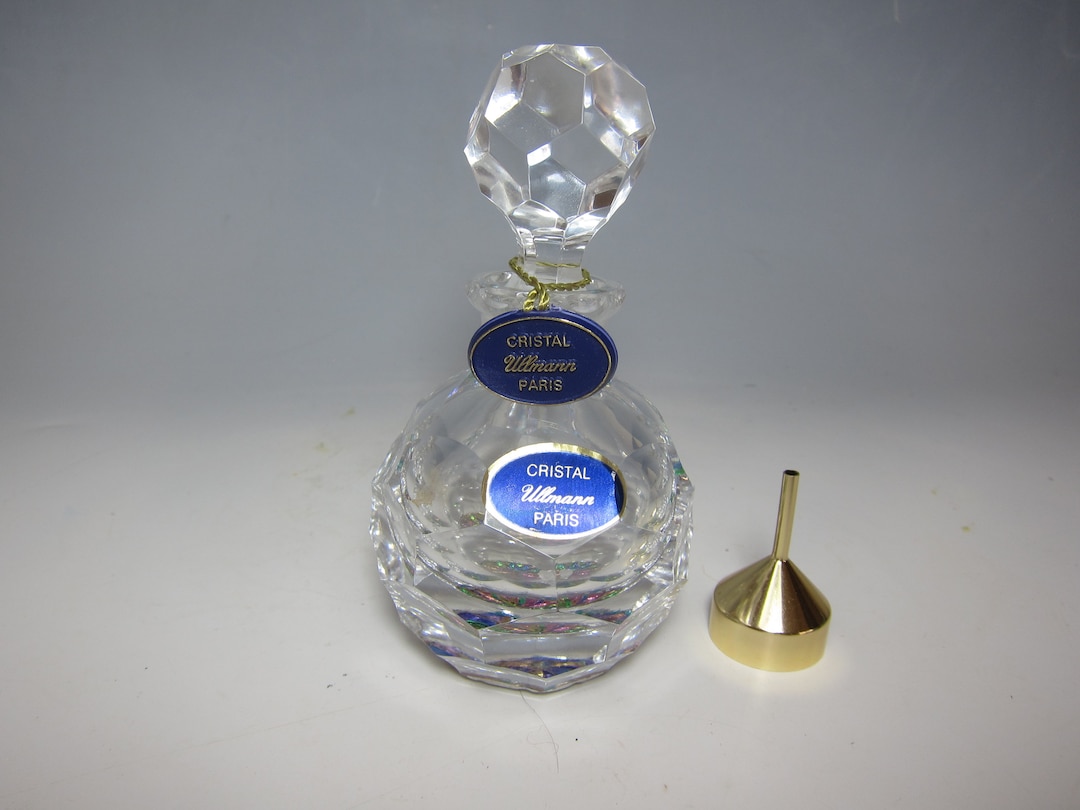 Vintage French Handcut Lead Crystal Perfume Bottle + Funnel #132 - Etsy