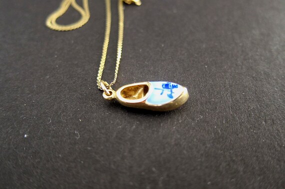 14K Italian Gold Shoe Pendant with Chain-Dutch Moccas… - Gem