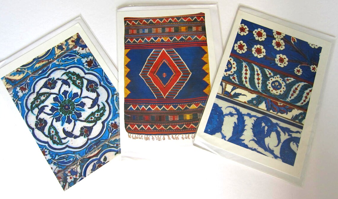 3 Handmade Turkish Art of Illuminated Painting Card from UK | Etsy