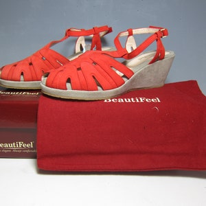 Israeli Beautifeel Red Suede Leather Open Toe Heels,s38 - Etsy