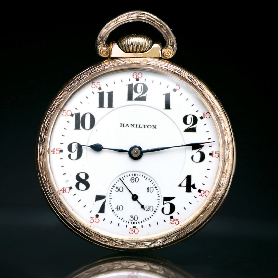 Antique 14K Goldfill Hamilton Rail Road Pocket Watch,size 16,21 Jewels ...