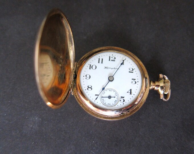 Antique 14K Goldfill Hampden Molly Stark Hunter Case Lady Pocket Watch ...