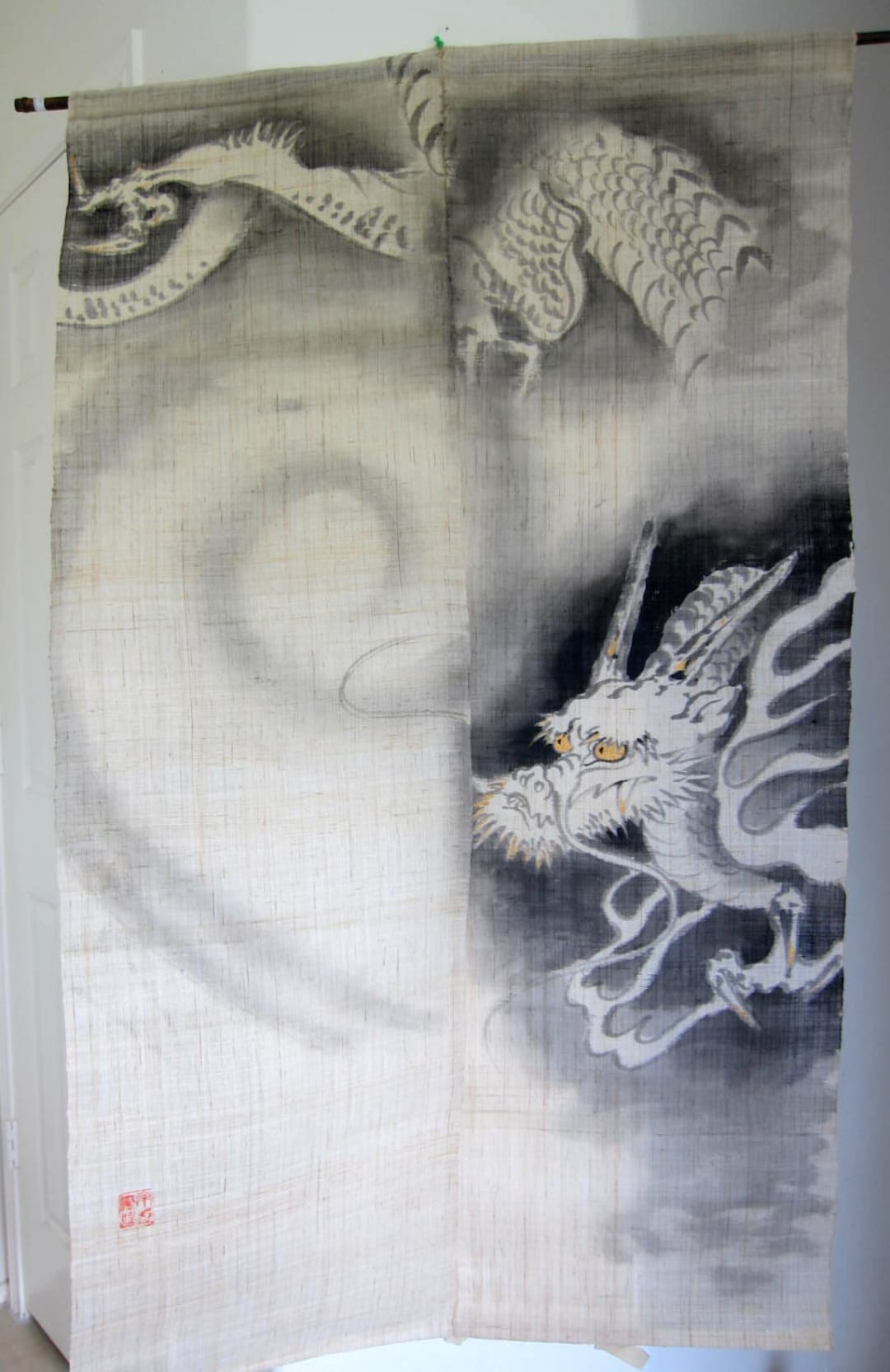 Japanese Handpainted 100% Linen Noren- Dragon in the Cloud,tawaraya ...
