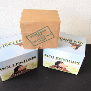 3 Vintage OOP Molenniums Moles With Original Box-bread,bride,geronomole ...