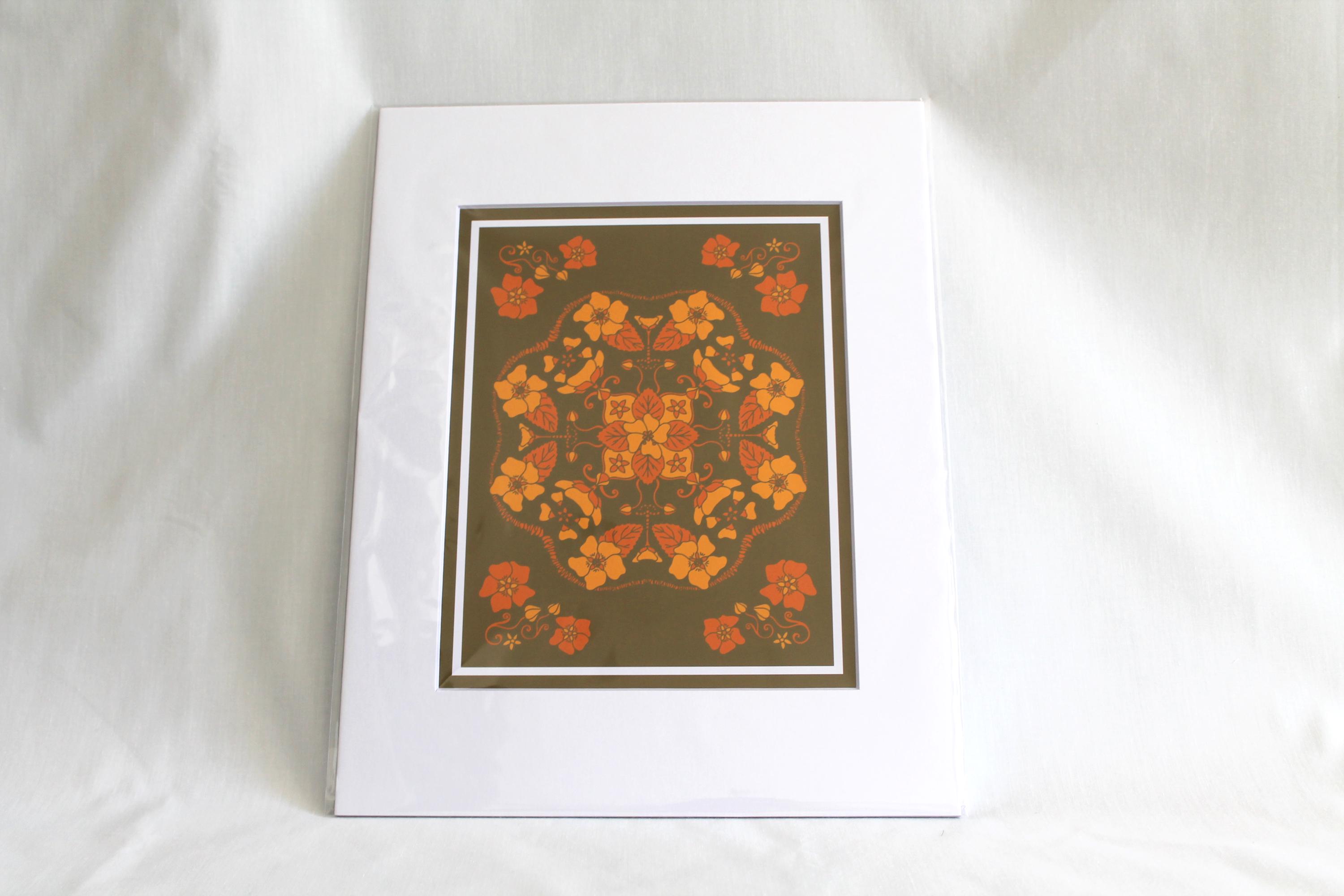 11x17" - 'ilima Olive Mandala Art Print With White Matte Border - Etsy