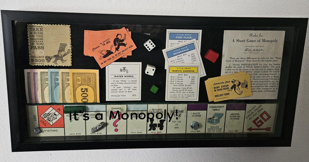 Upcycled Monopoly Shadowbox: Game Room Wall Art (20 3/4" X 9 3/4") - Etsy