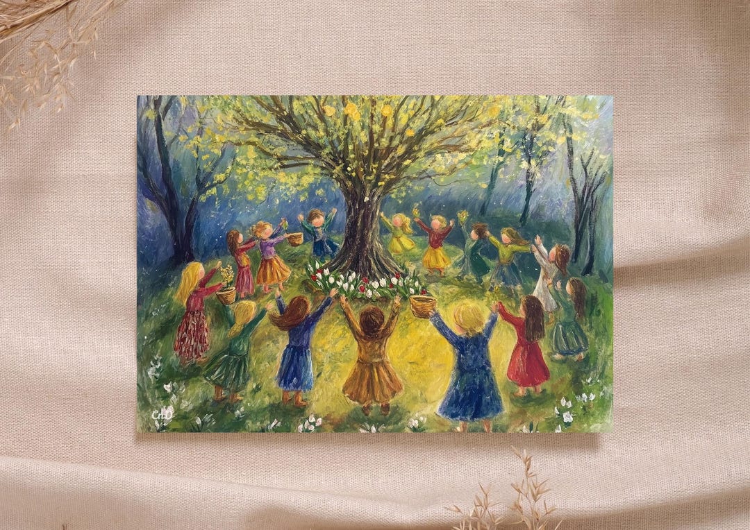 Waldorf Card Bulb Child Flower Bulbs Spring Light - Instant Download ...