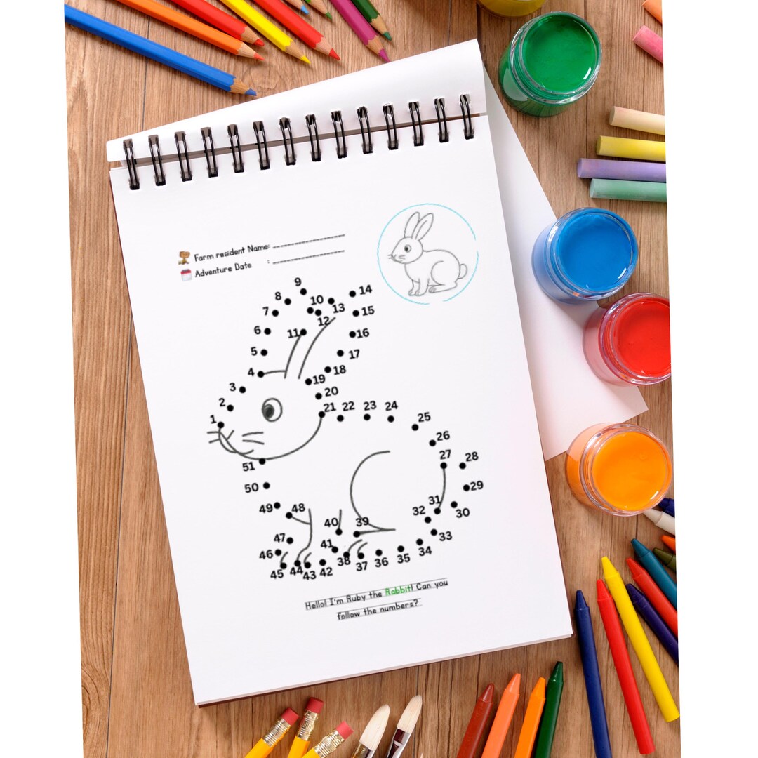 Farm Animals Dot to Dot Activity Book for Kids | Coloring Pages ...