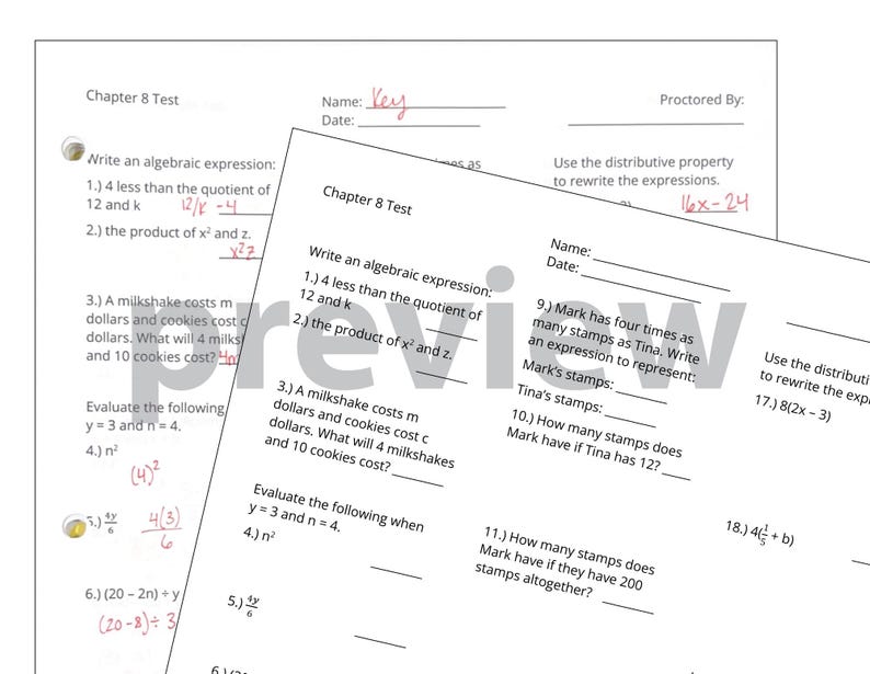 6B Math Test Bundle: Chapter 8 - 13 Tests | 6th Grade Mathematics | 6th ...