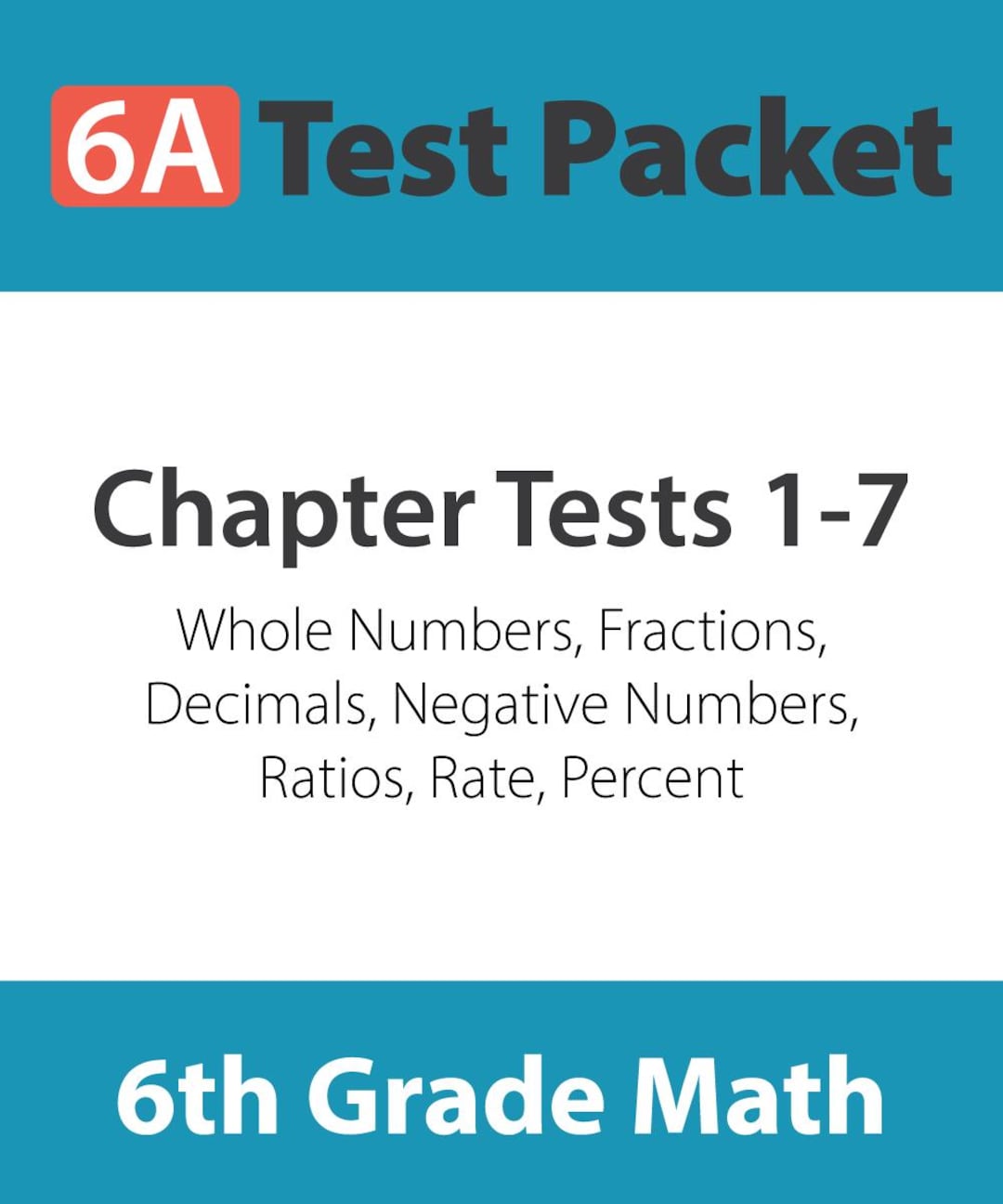 6A Math Test Bundle: Chapter 1 - 7 Tests | 6th Grade Mathematics | 6th ...