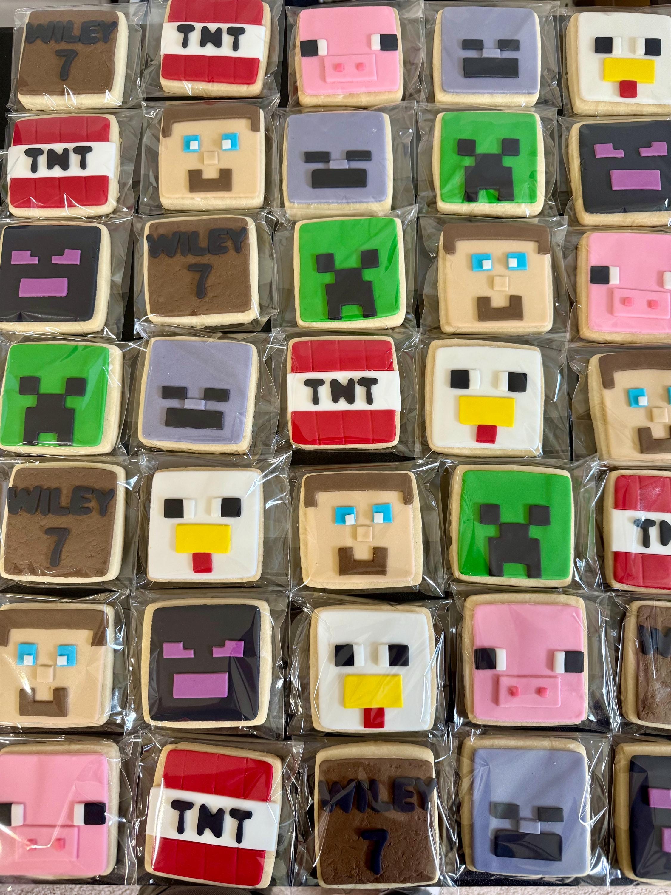 Minecraft Sugar Cookies , Kids Cookies , Cookies for Birthday, Fondant ...