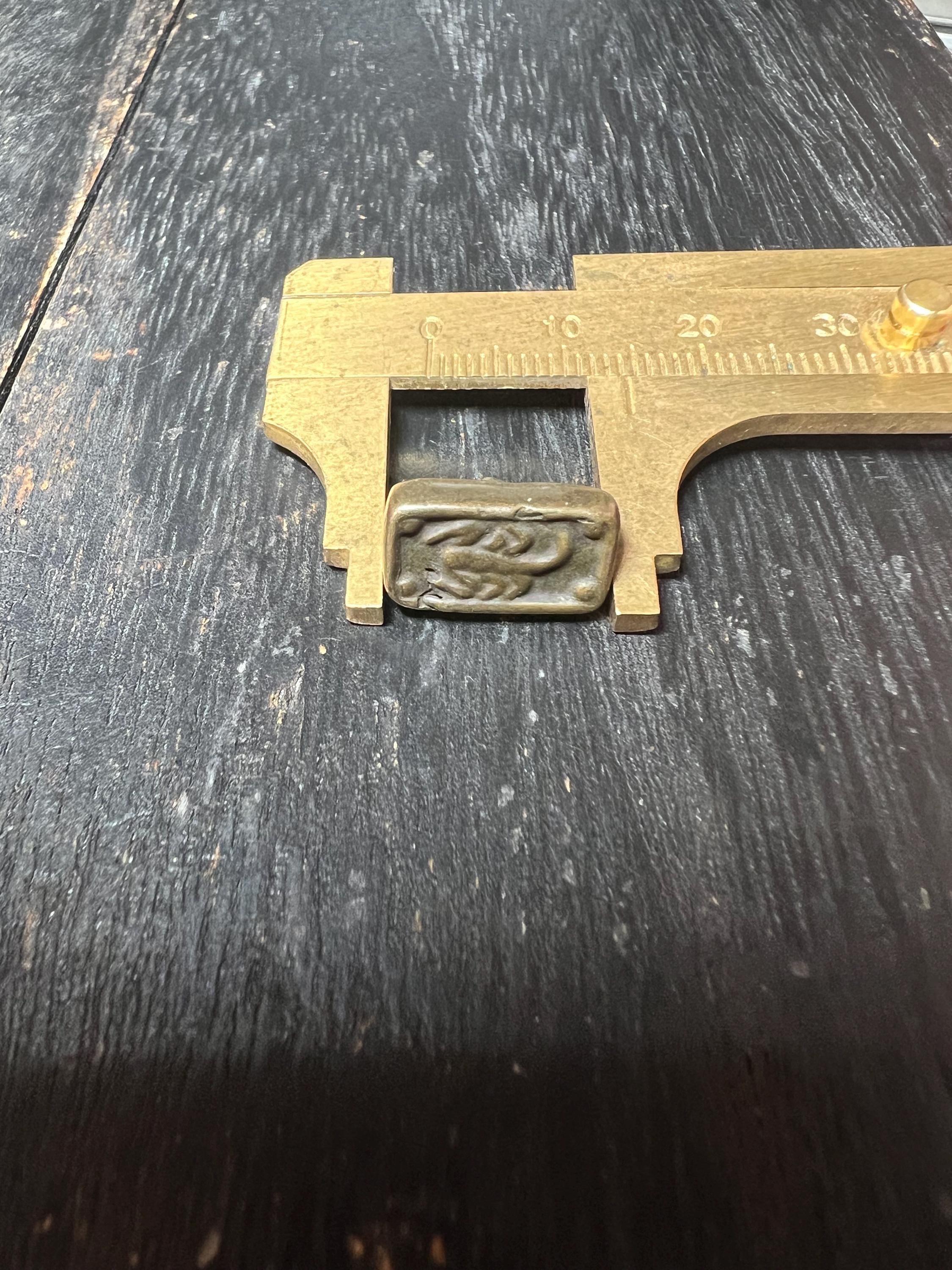 Vintage Tibetan Brass Seal: Handcrafted Buddhist Artifact Paperweight ...
