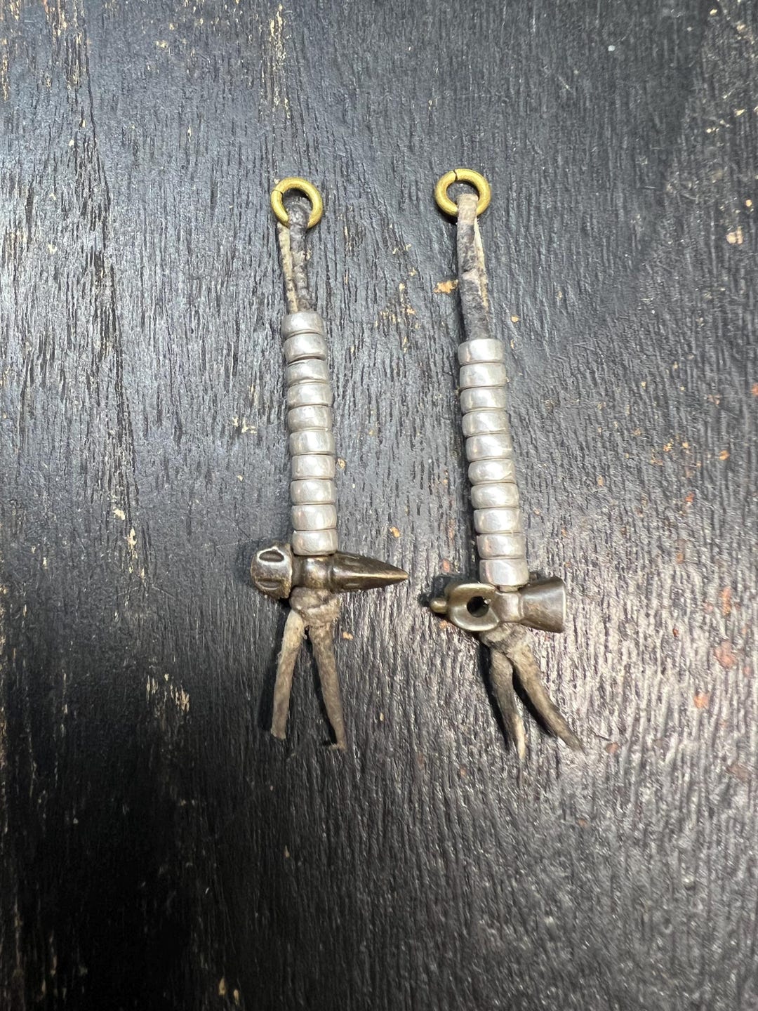 Antique Tibetan Brass Hammer Prayer Counters - Pair for Mala Beads ...
