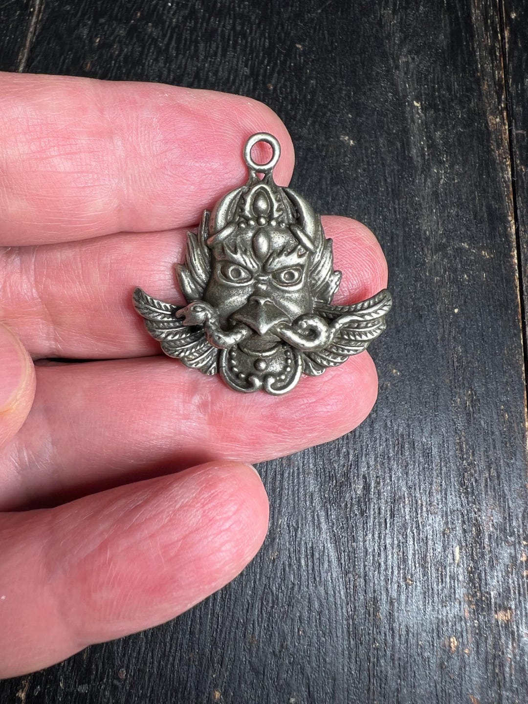 Tibetan Garuda Pendant: Silver Winged Eagle Amulet, Buddhist Talisman ...