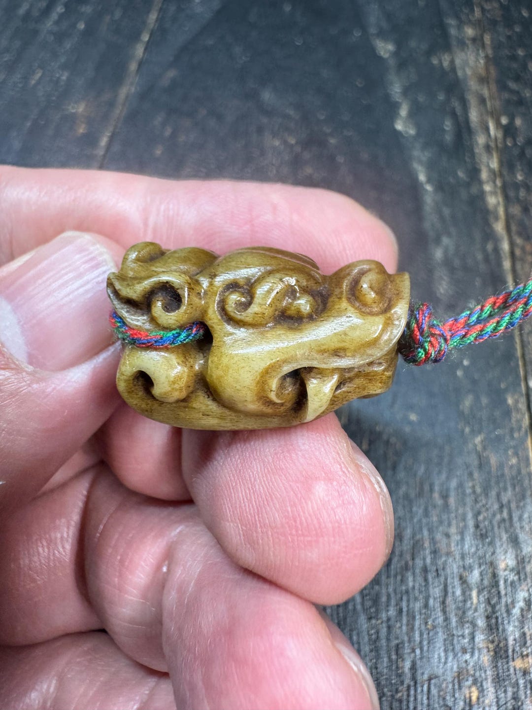 Hand Carved Yak Bone Dragon Guru Bead, Tibetan Dragon Mala Center Bead ...
