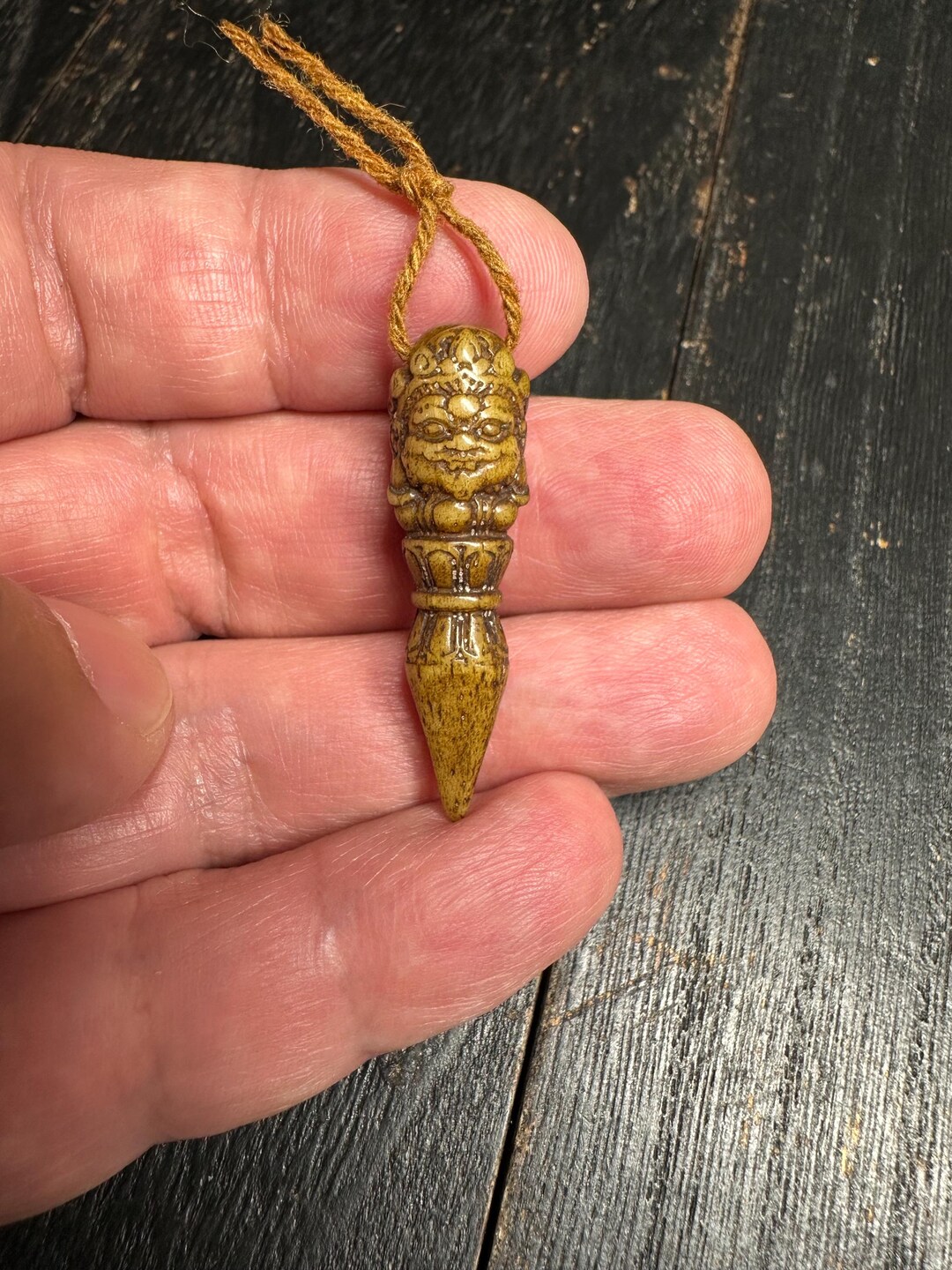 Hand-carved Yak Bone Dorje Phurba Pendant: Tibetan Protection Amulet - Etsy