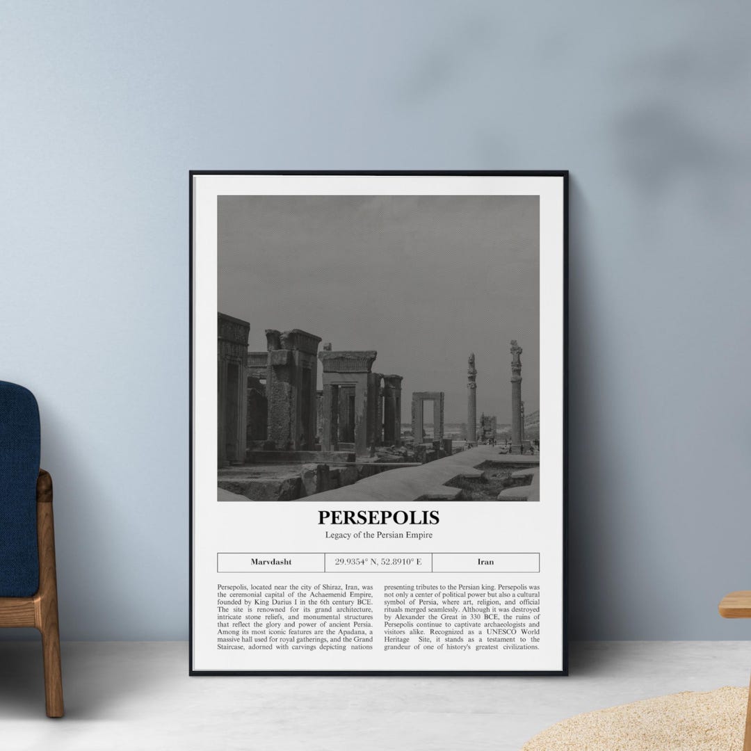 Persepolis Photo Poster, Black and White Print, Digital Download Wall ...