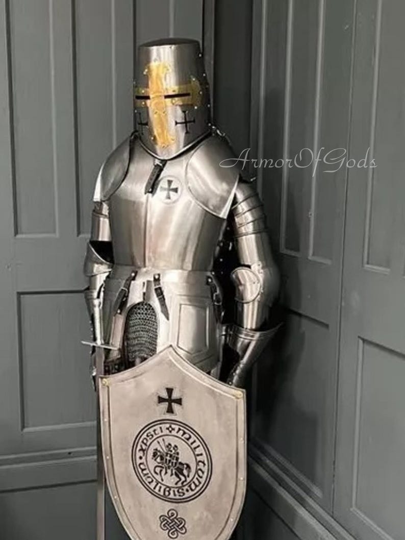 Medieval Armor Suit Knight Crusader Suit Steel Templar Suit of Armour ...