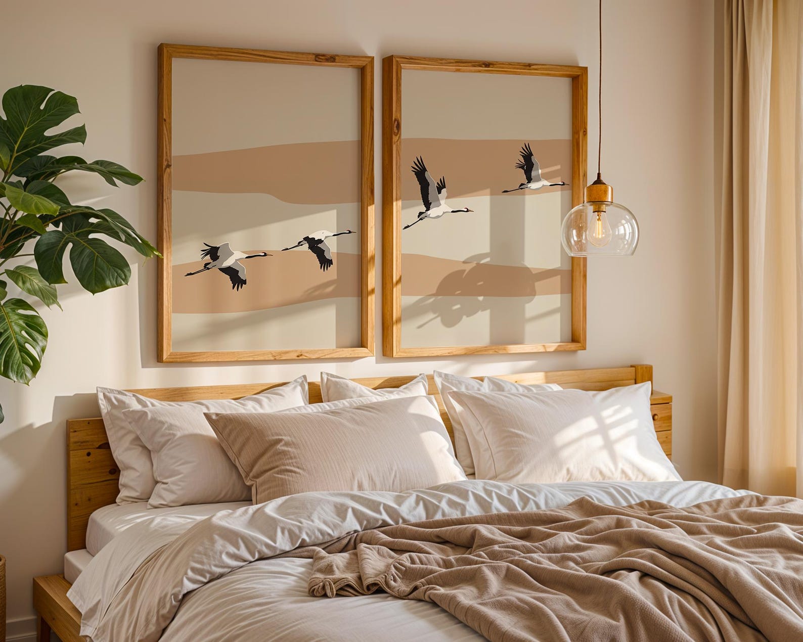 Flock of Birds Printable Wall Art Set | Earthy Neutral Cranes | Modern ...