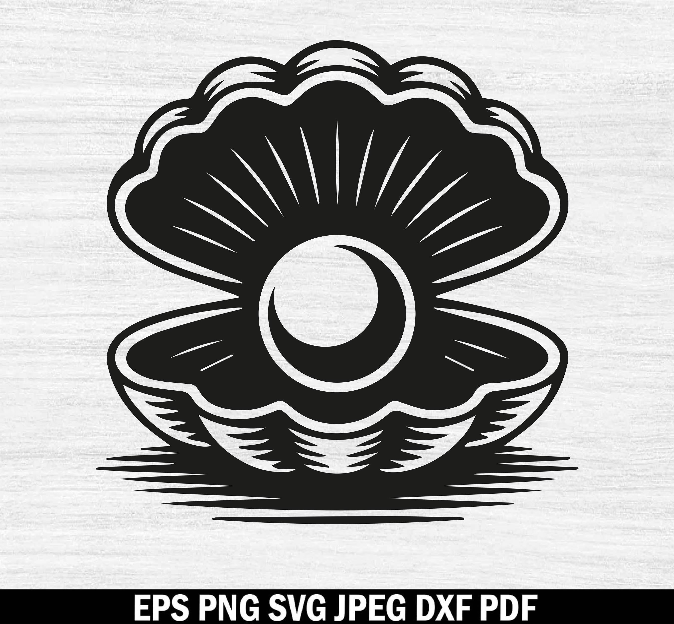 Seashell Svg, Seashell Outline, Solid Seashell, Layered Seashell Svg ...