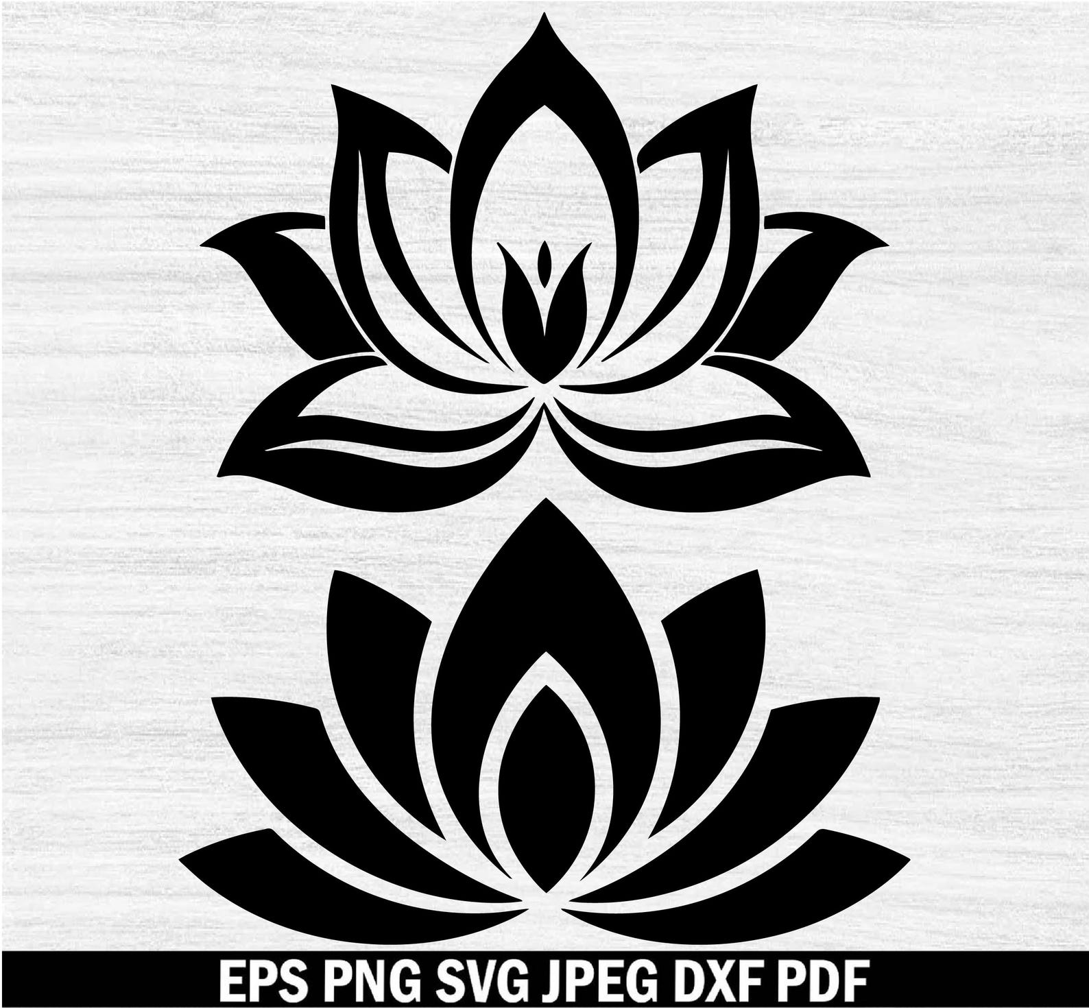 Lotus Flower SVG Bundle · Lotus Svg, PNG, DXF, Eps, Pdf Cutting, Laser ...
