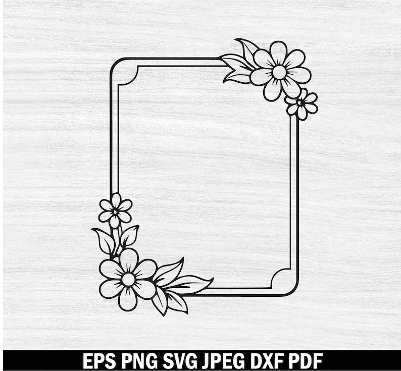 Decorative Frame Svg, Rectangle Frame Svg, Floral Border Svg, Vintage ...