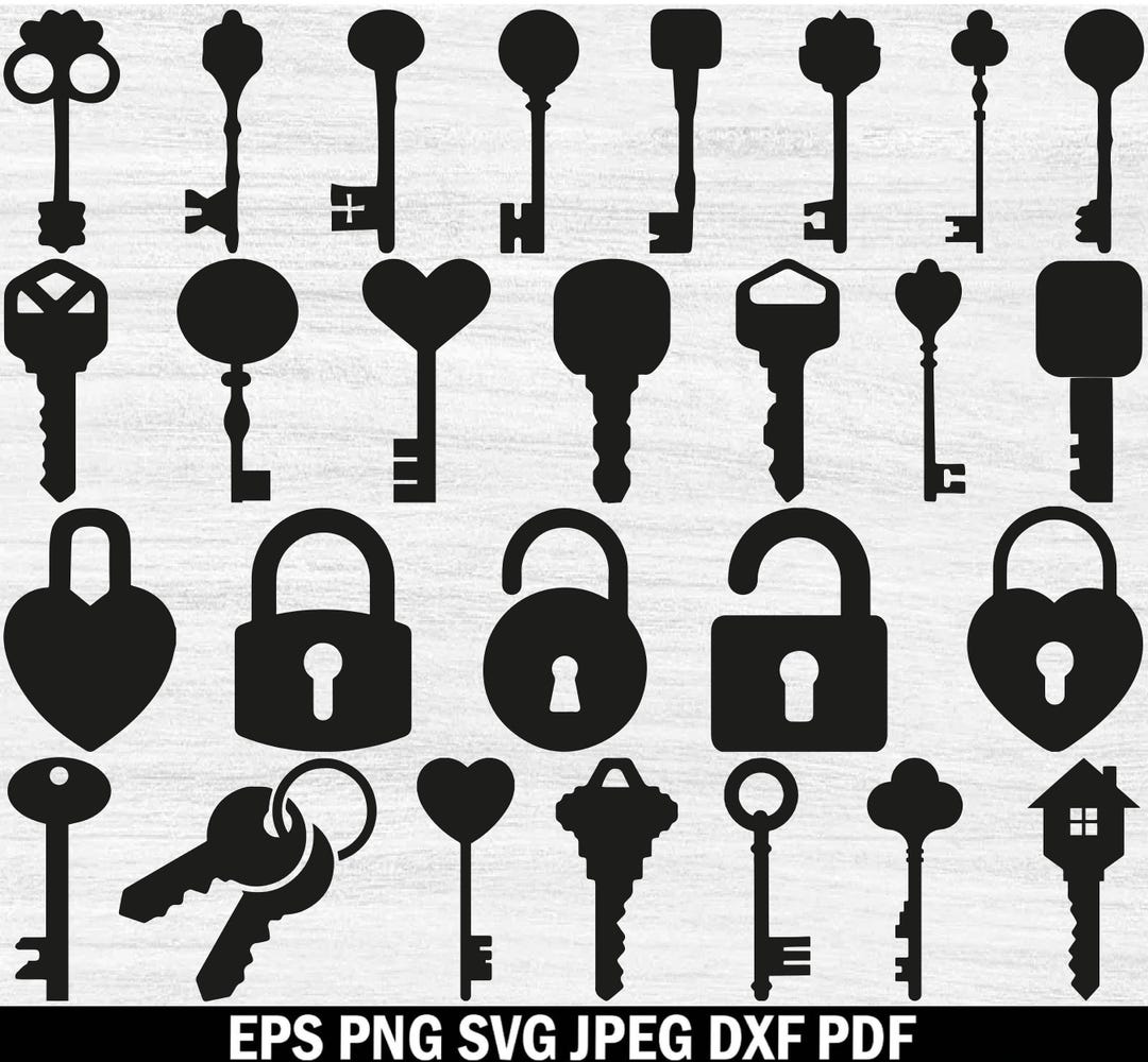 Key Svg Bundle, Key Png Bundle, Magic Key Svg, Vintage Key Svg, Lock ...