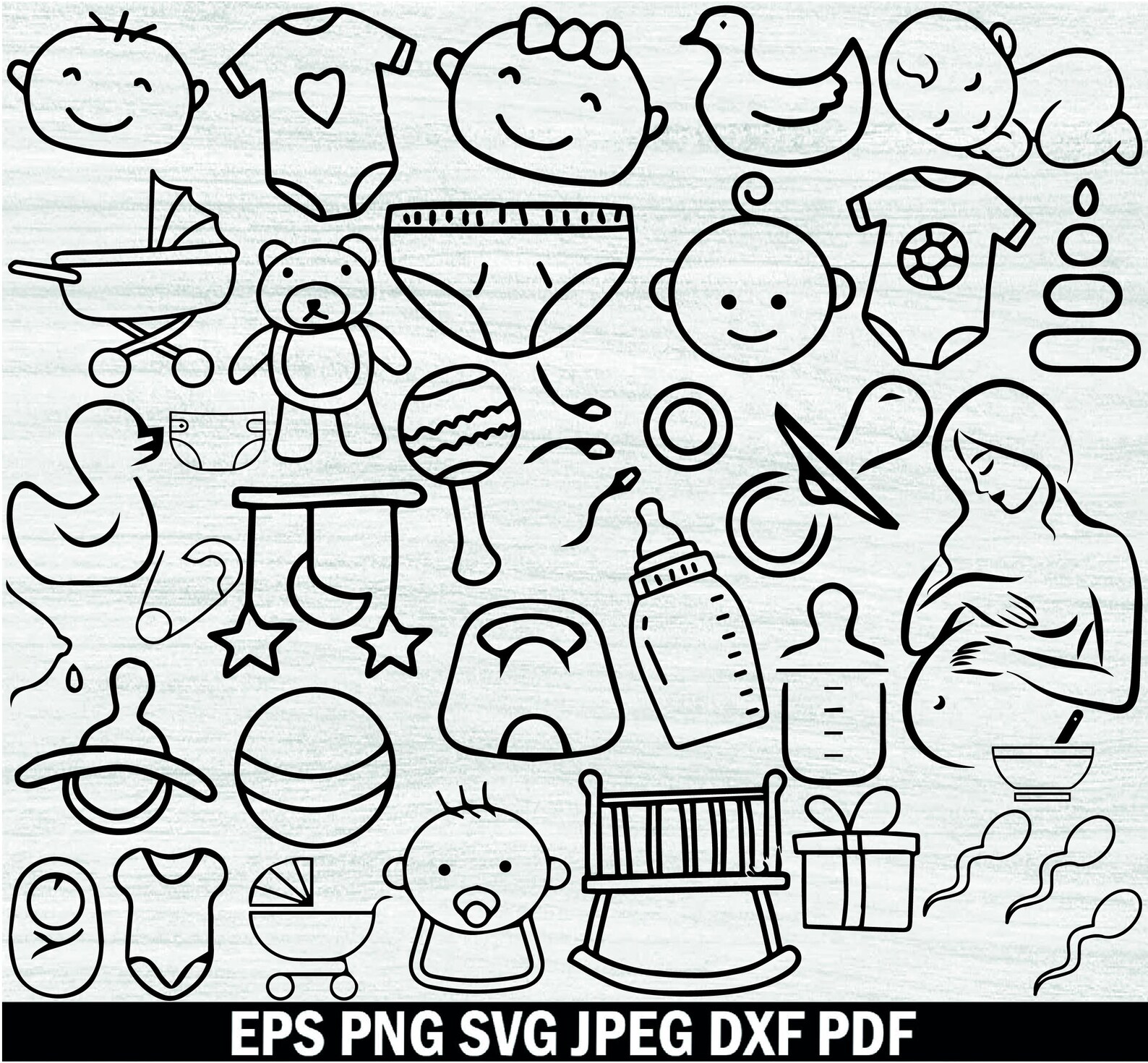 Baby SVG Bundle, Baby PNG Bundle, Baby Clipart Baby SVG Cut Files for ...