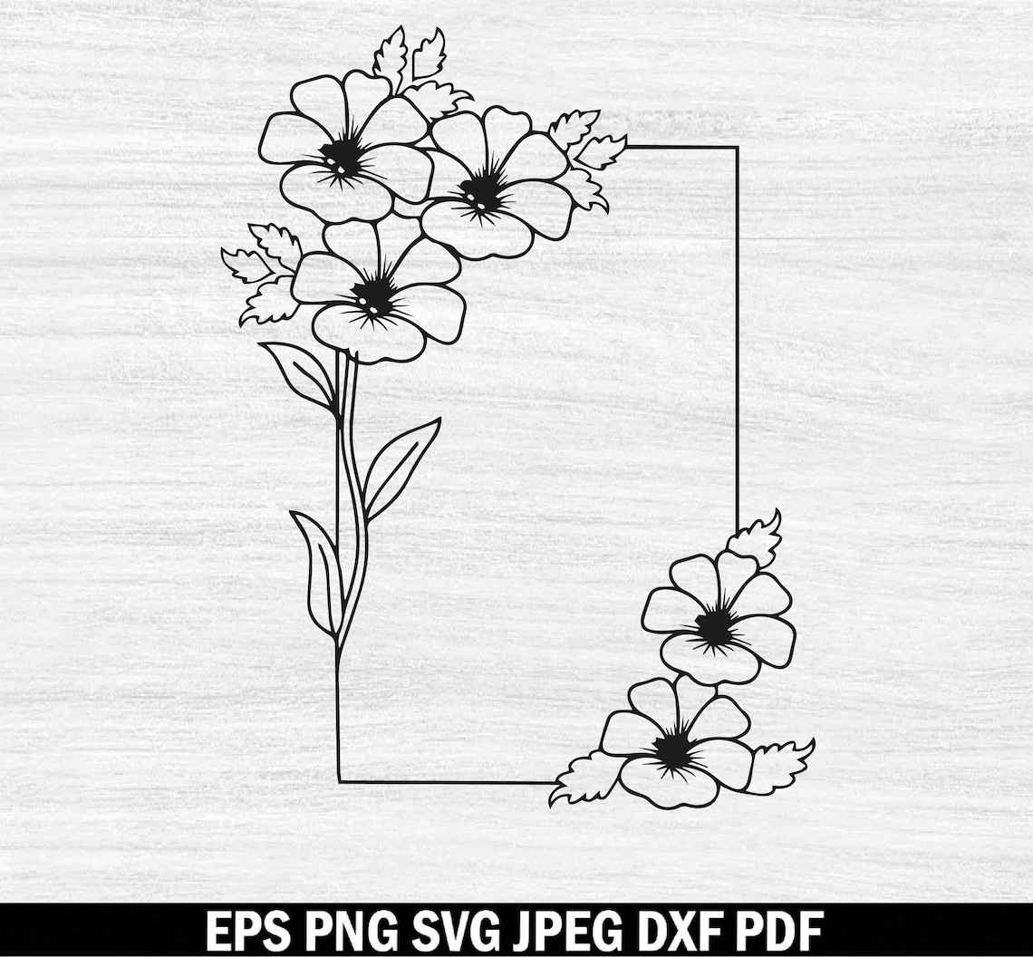 Decorative Frame Svg, Rectangle Frame Svg, Floral Border Svg, Vintage ...